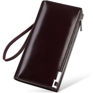 Bags | Long Wallet For Men With Zipper Brown | Poshmark